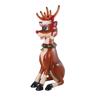 Design Toscano Santa's Giant Red-Nosed Christmas Reindeer Statue ...