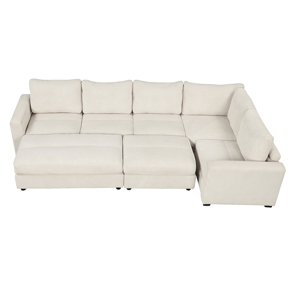 Hokku Designs Sectional Couch Sofa Bed Modular Sofa with Two Movable ...