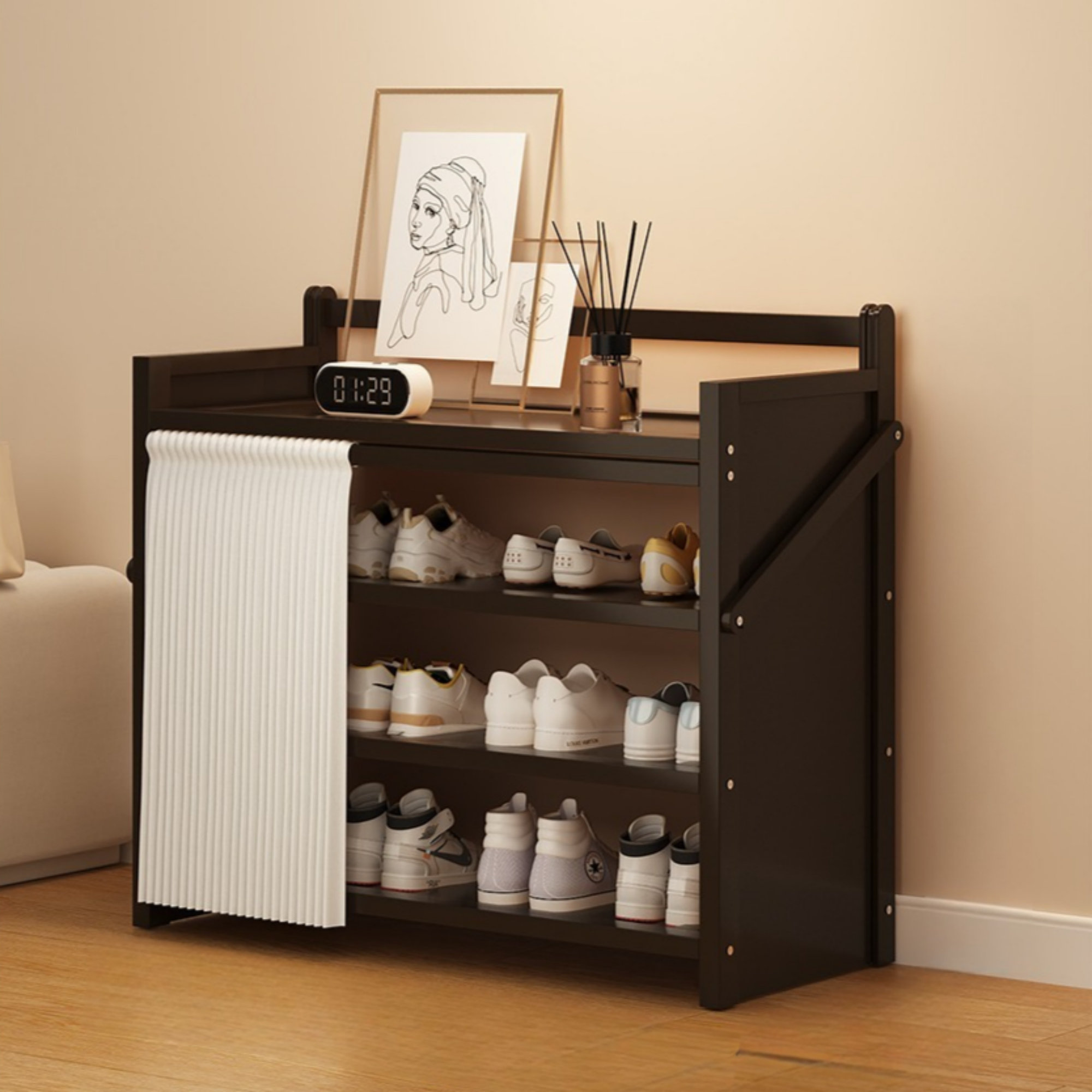 Winston Porter Free Installation Folding Bamboo Shoe Rack Multi-Layer ...