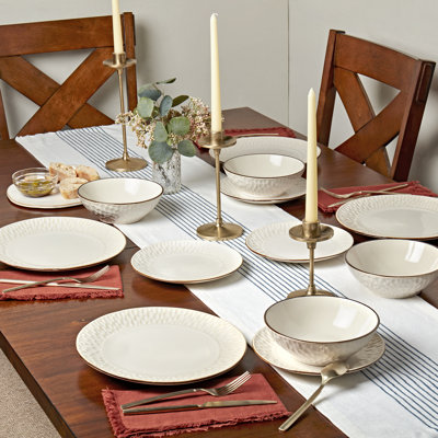 Tabletops Gallery Embossed Dinnerware Tabletops Gallery 12PC Set | Wayfair