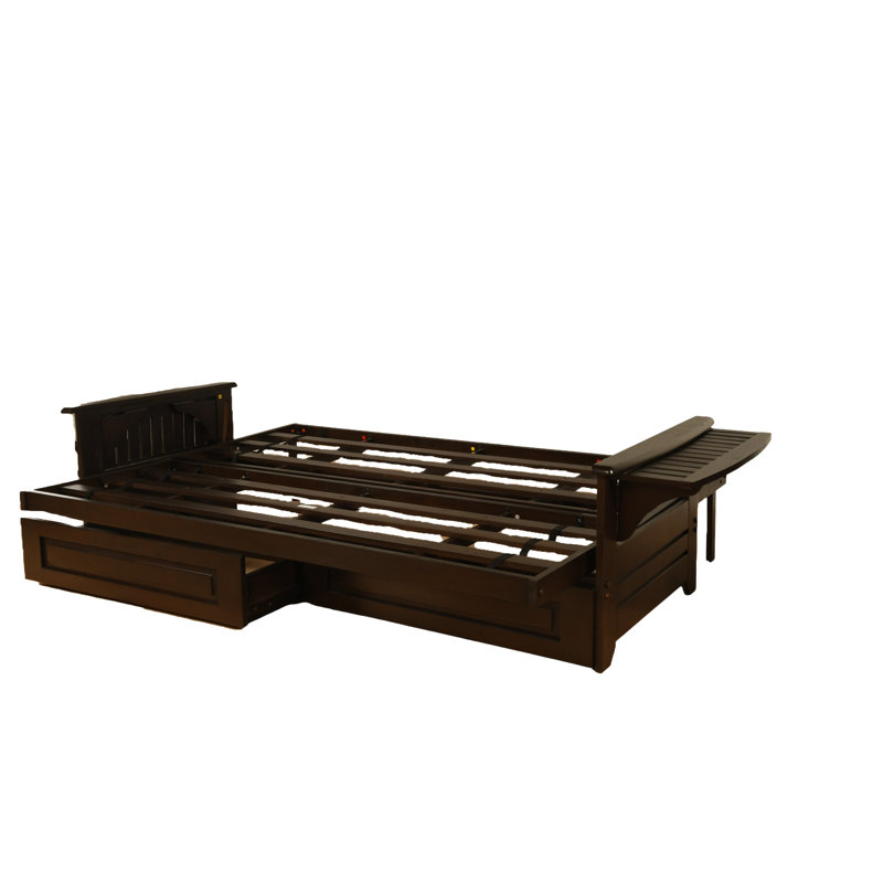 Winston Porter Johnte Full-size Futon Frame Includes Storage Drawers ...
