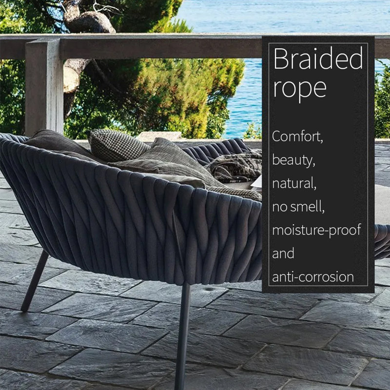 A Zoetic Home Aluminum alloy braided rope patio daybed | Wayfair