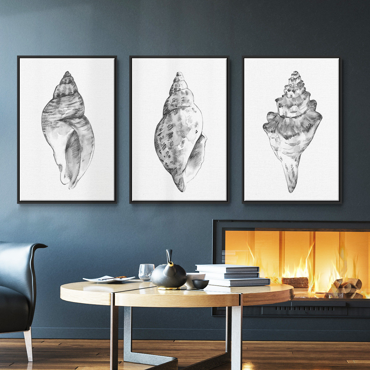 Wexford Home Quiet Conch I - 3 Piece Single Picture Frame Print Set on ...