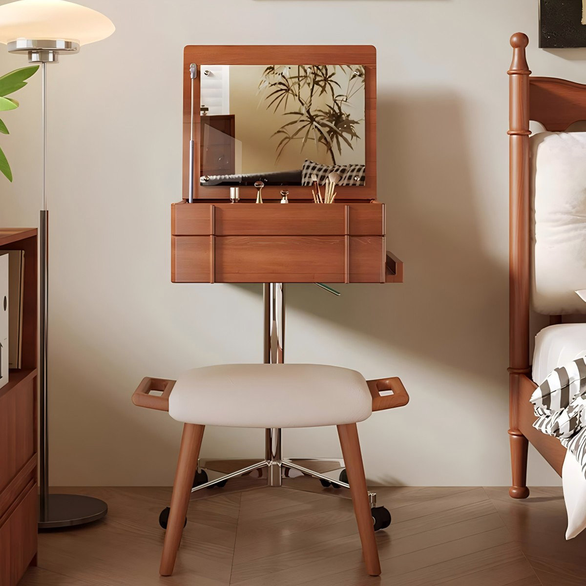 Orren Ellis Solid Wood Compact Flip-Top Portable Makeup Table - Wayfair ...