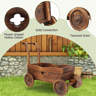 Millwood Pines Wooden Wagon Planter Box Decorative Wooden Cart Rustic ...