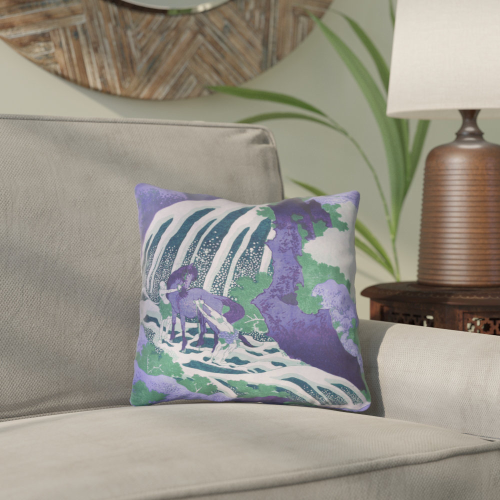 ArtVerse Katsushika Hokusai Double Sided Horse and Waterfall Pillow ...