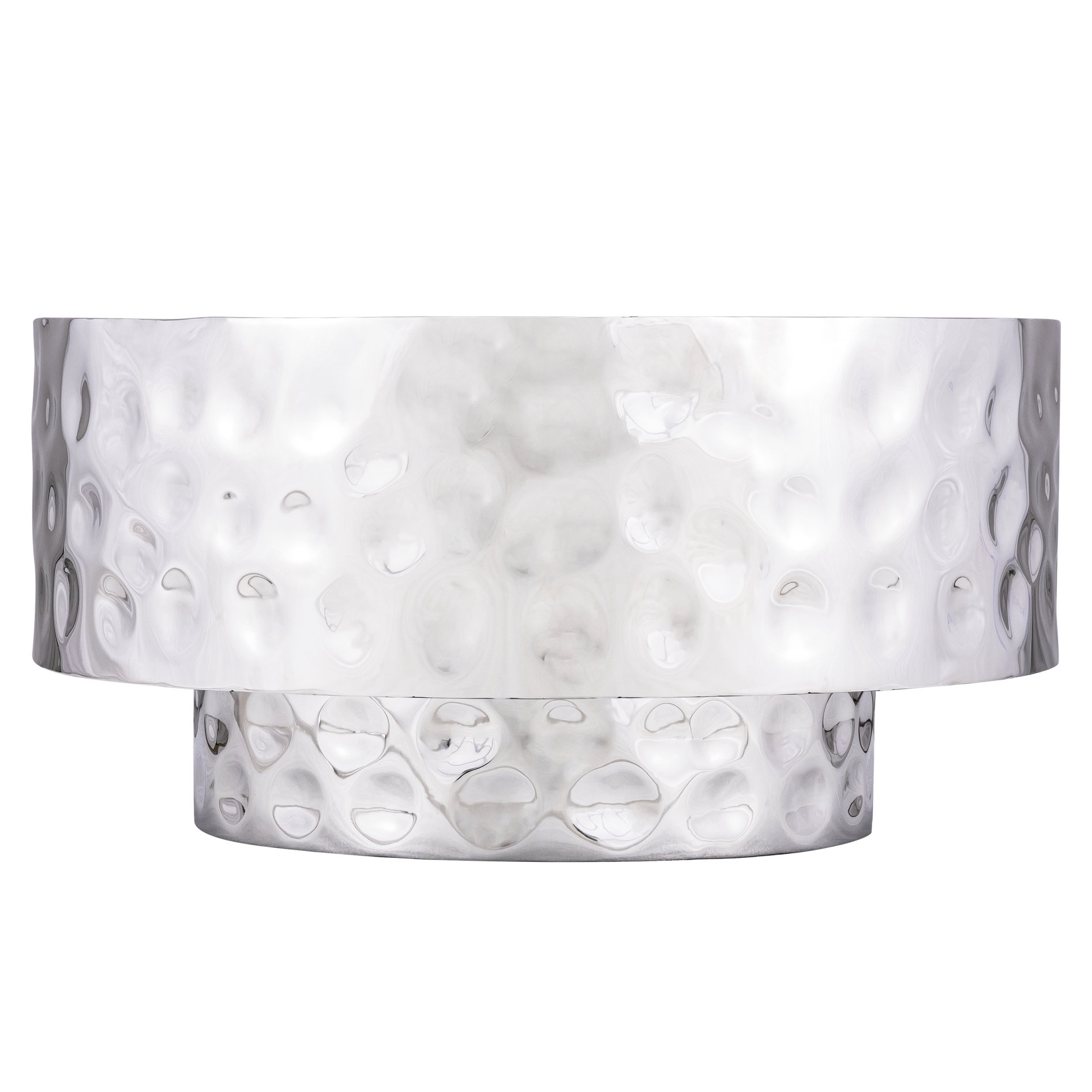 Hokku Designs Modern Silver Coffee Table With Hand - Hammered Texture ...