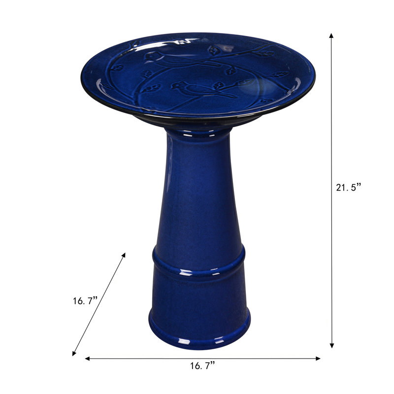 Red Barrel Studio® Otaki Ceramic Sundial Birdbath & Reviews | Wayfair