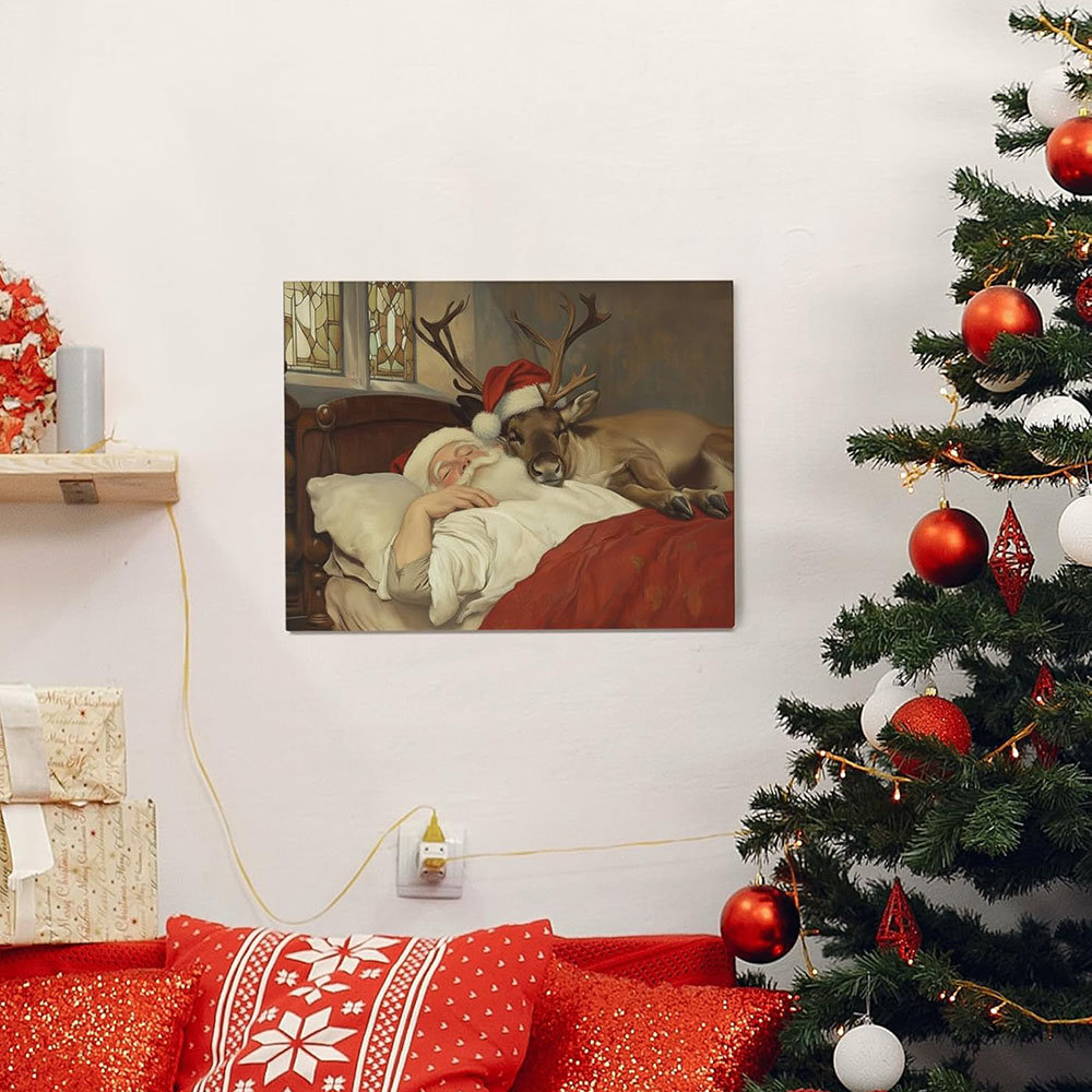 Union Rustic Christmas Santa Claus Wall Decor,Vintage Reindeer Wall Art ...