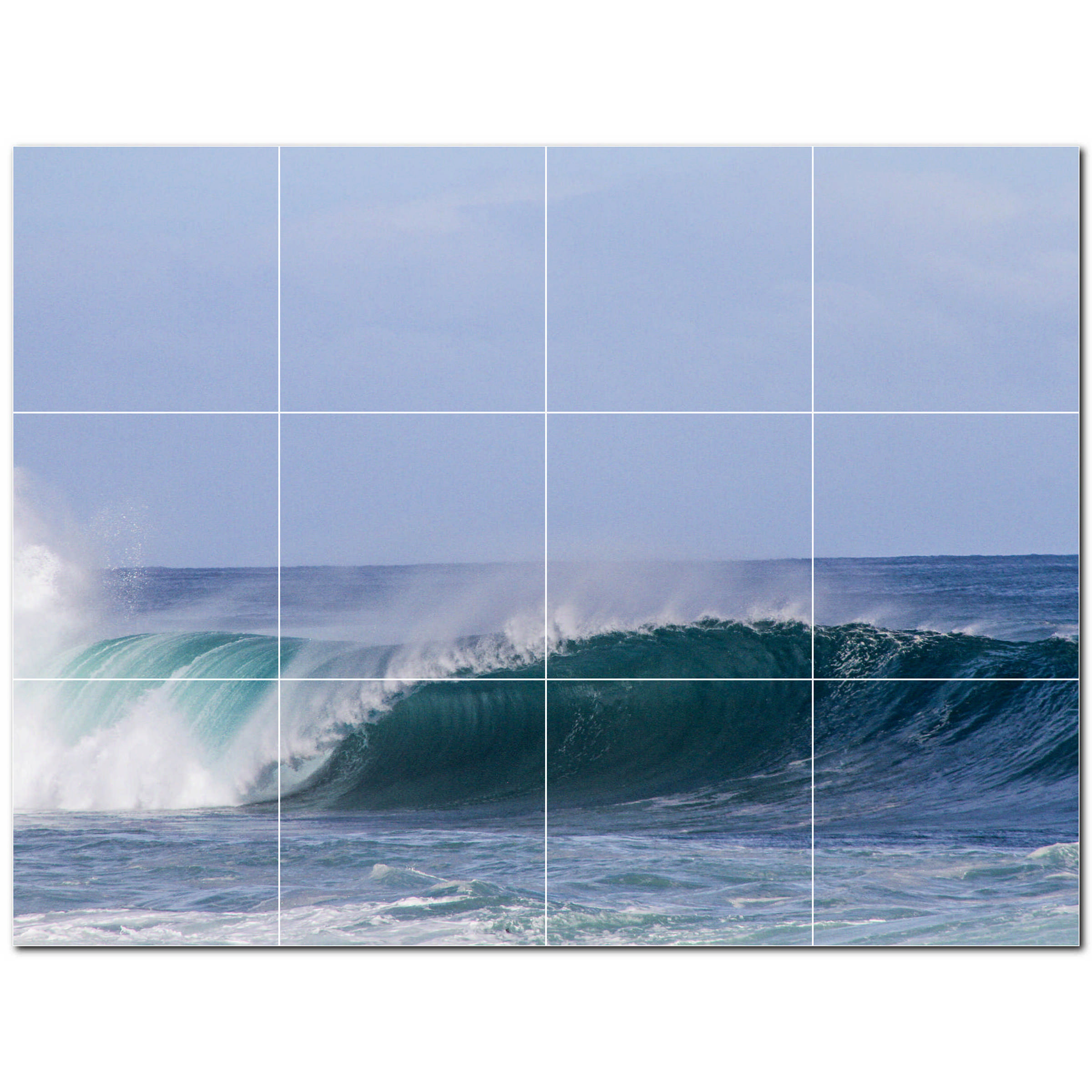 Picture-Tiles.com Waves Photo 8'' x 8'' Satin Ceramic Decorative Mural ...
