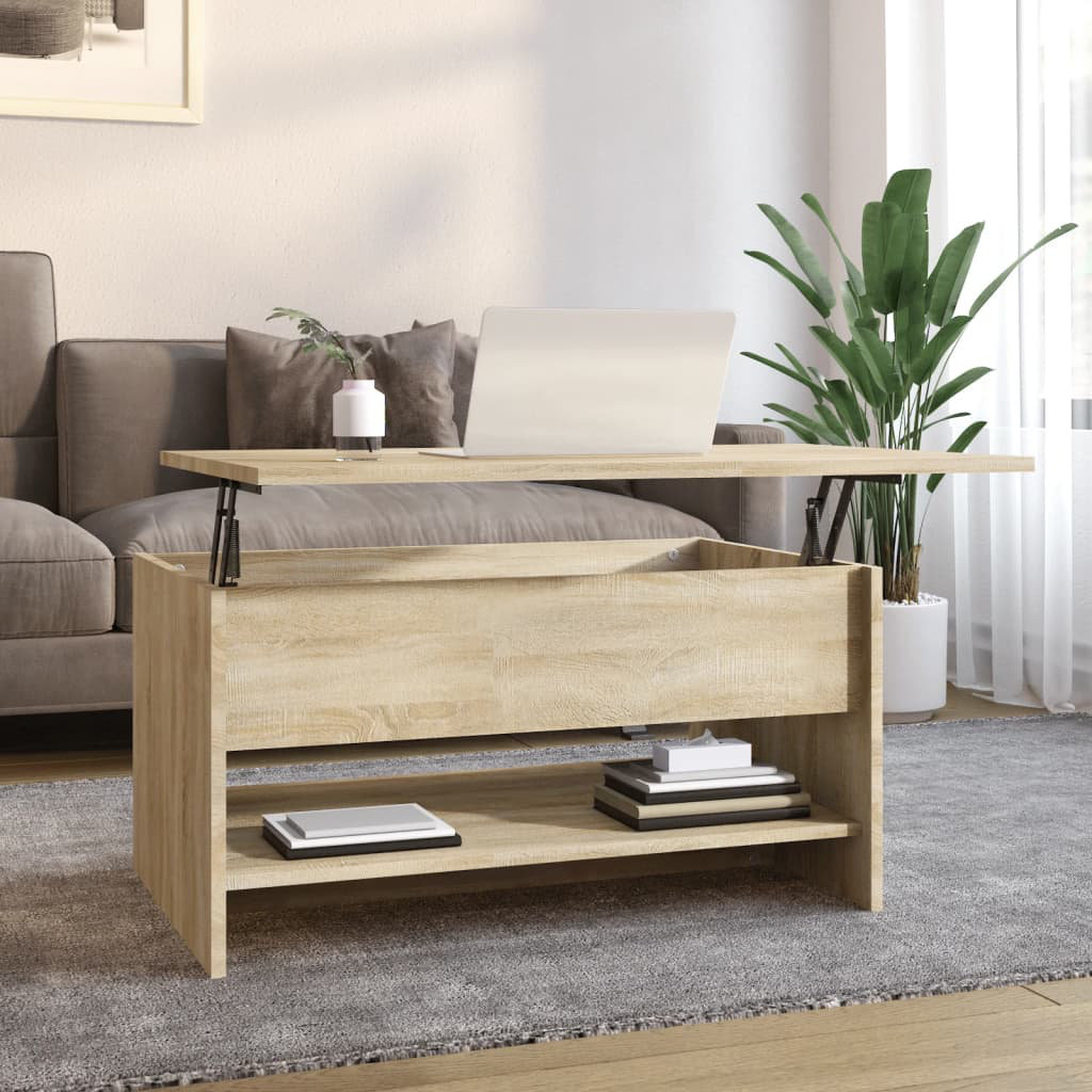 Latitude Run Huttan Lift Top Extendable Trestle Coffee Table with ...