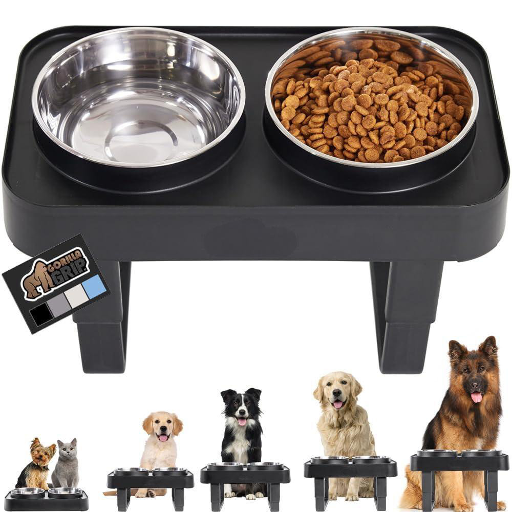 Pet Planet Elevated Dog Bowls Stand, 6 Cup Stainless Steel Food Bowl ...