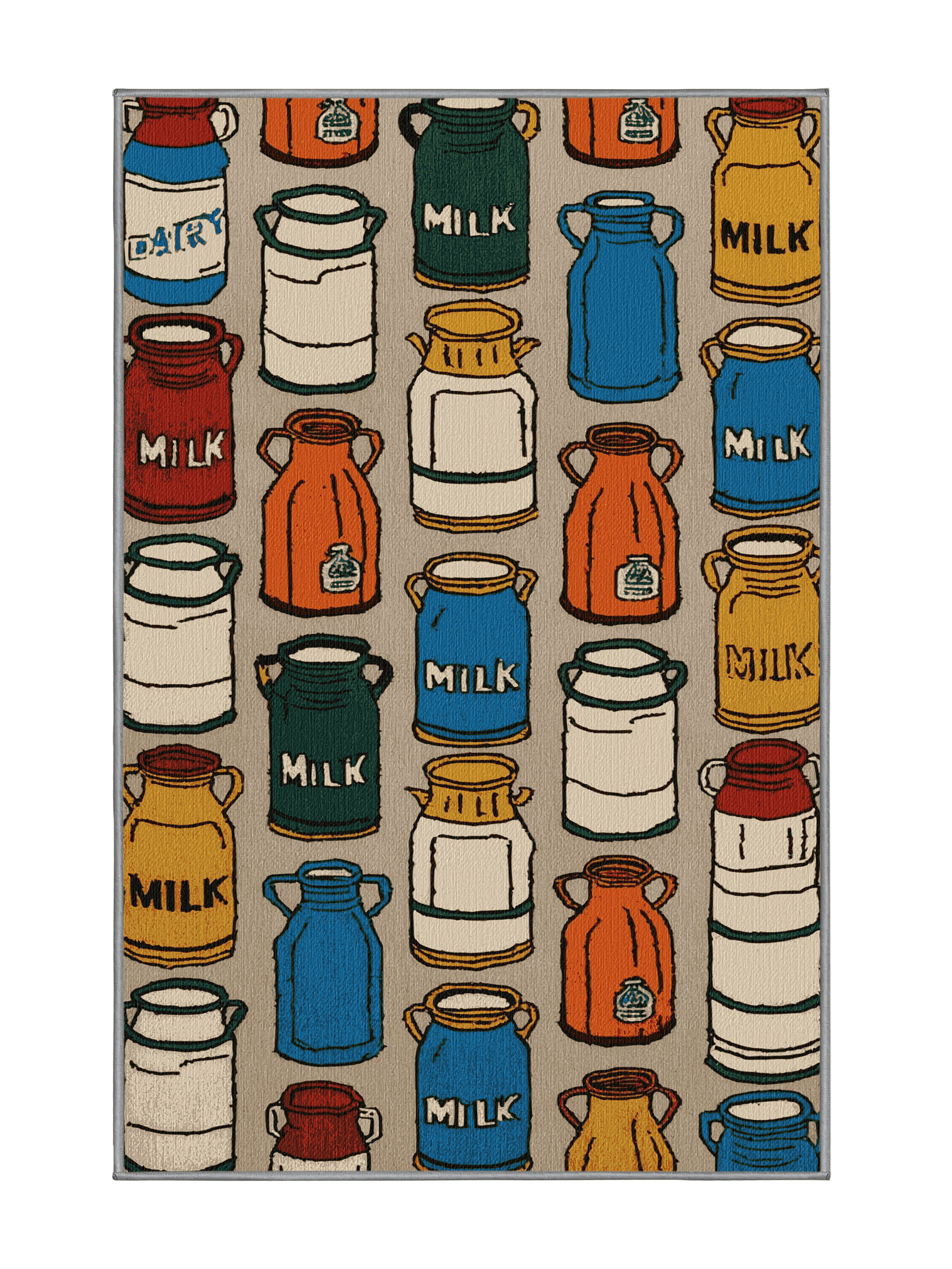 One Allium Way® Washable Milk Cans Farm Area Rug | Wayfair