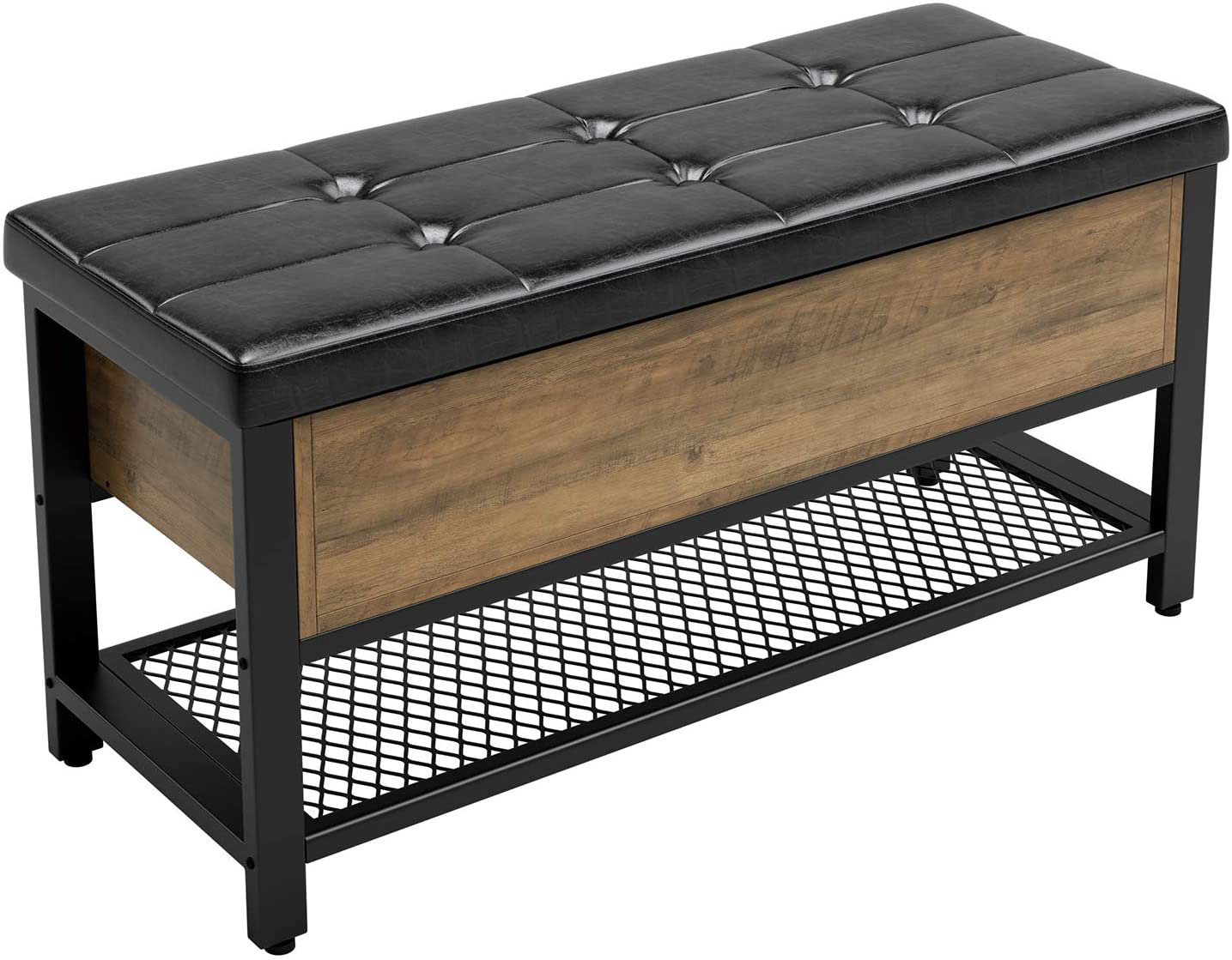 17 Stories Bench With Storage, Long Shoe Bench With Flip Top And ...