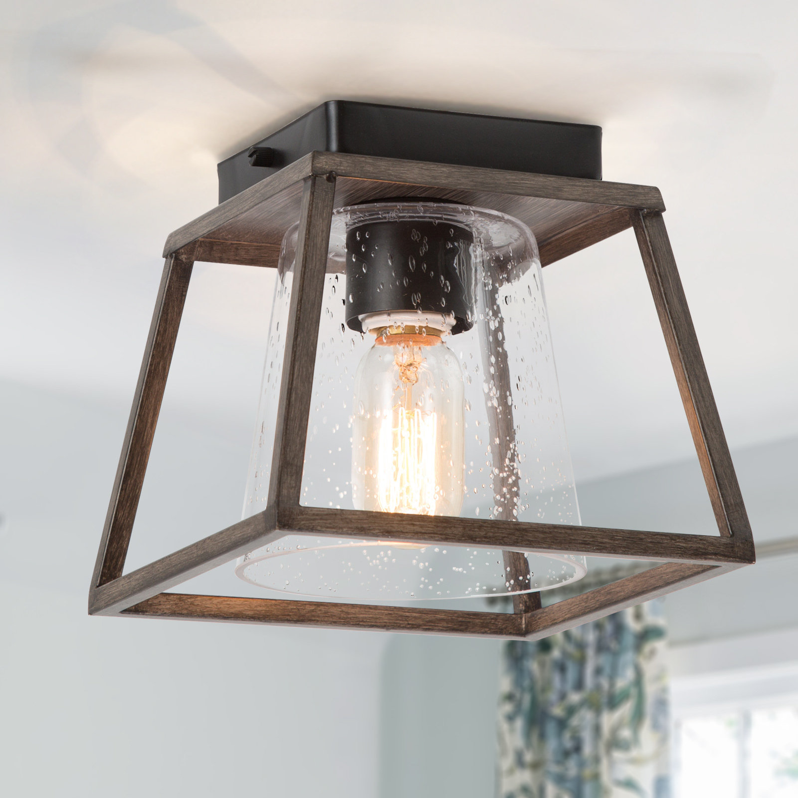 Longshore Tides Unia 1 - Light 8'' Square / Rectangle Semi Flush Mount ...