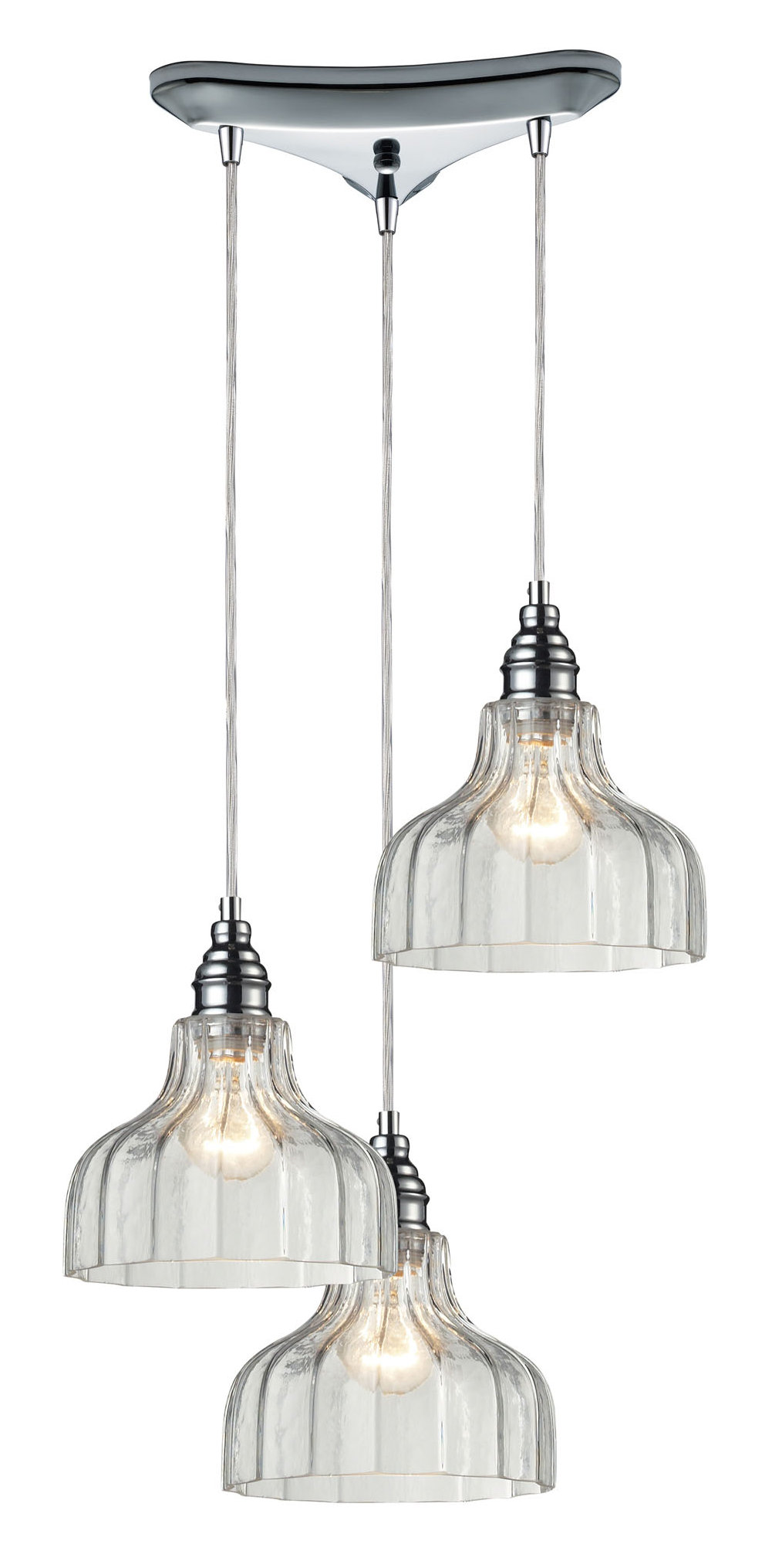 Langley Street® Tegan 3 - Light Cluster Teardrop Pendant | Wayfair