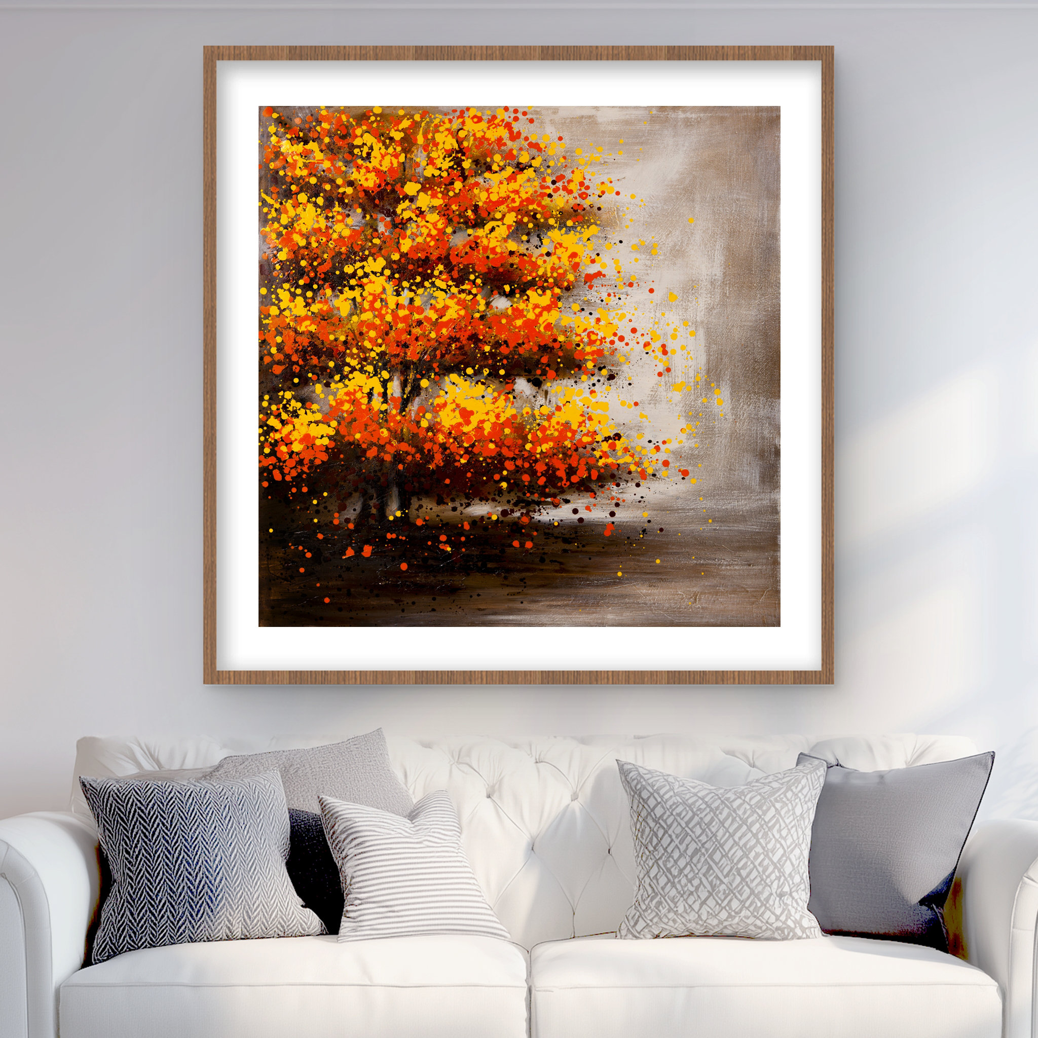 Lark Manor™ Dotted Tree - Contemporary Landscapes Framed Matted Print ...