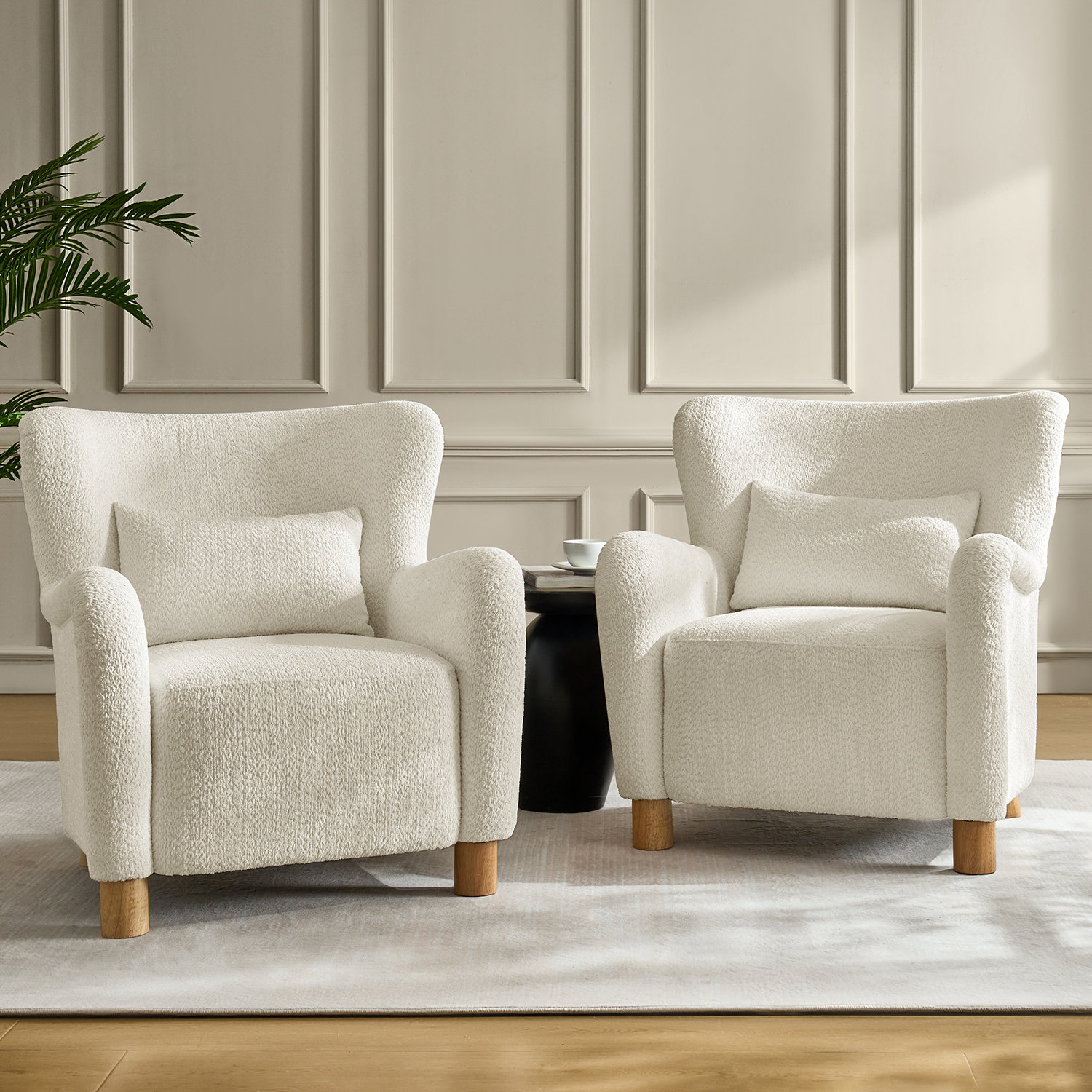 Joss & Main Emme Boucle Wingback Chair (Set of 2) & Reviews - Wayfair ...