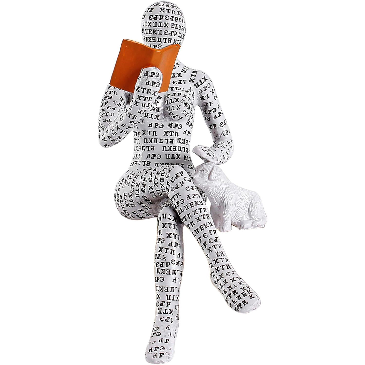 Trinx Home Decor Pulp Reading Women Thinker Statue Aesthetic Sculpture ...