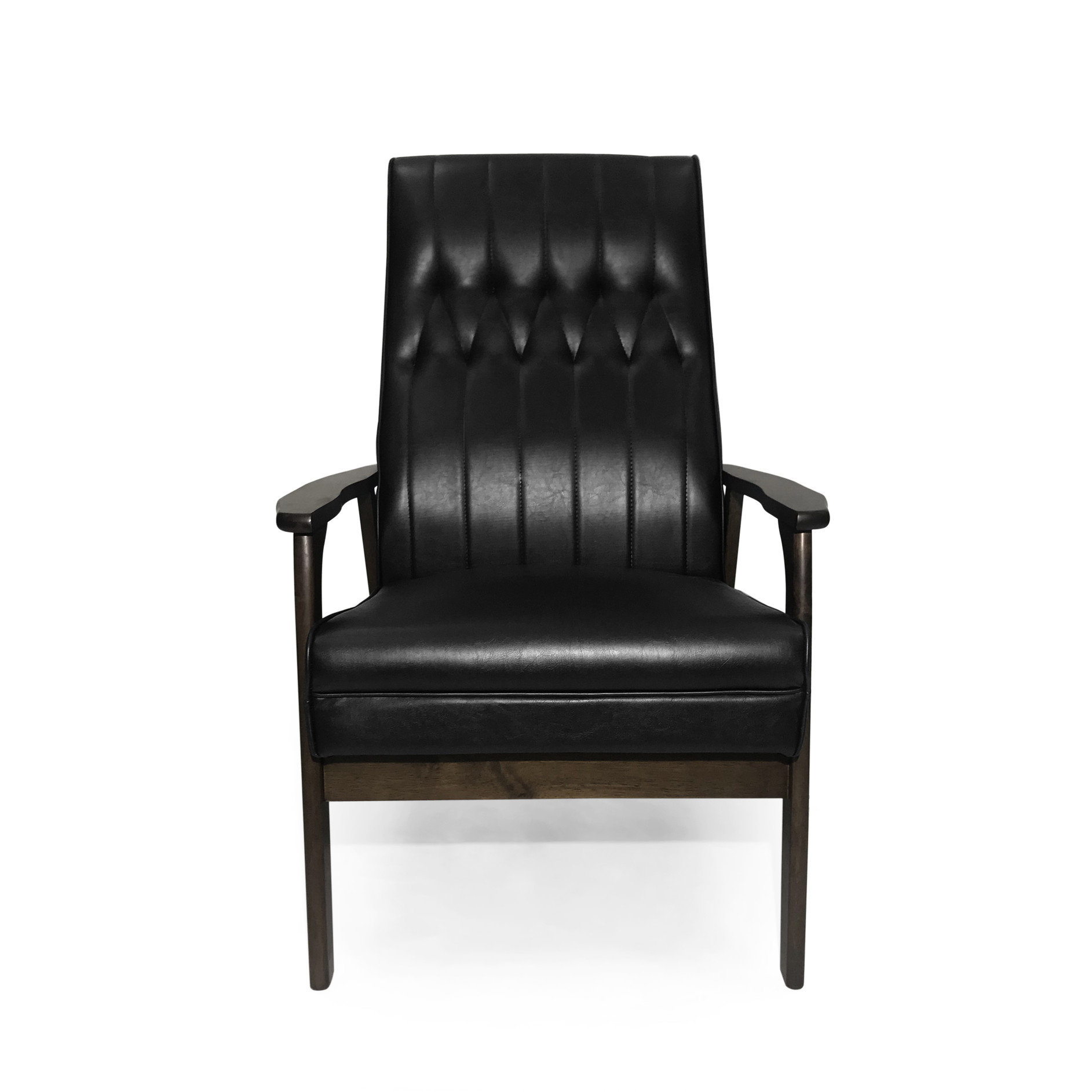 Hokku Designs Classy Mid-Century Accent Chair, Matte Black , Details ...