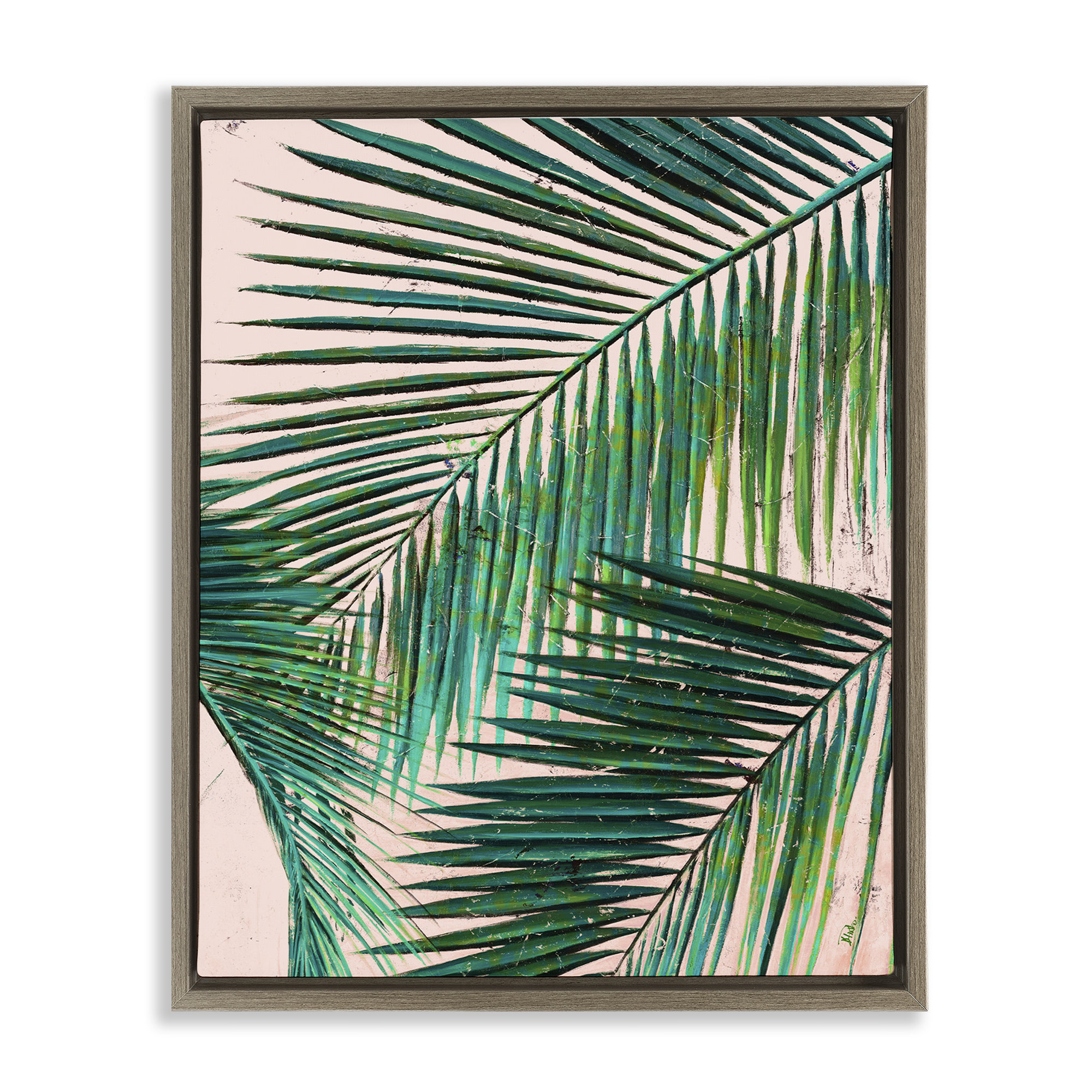 Bay Isle Home™ Flowing Palm Fronds Framed Floater Canvas Wall Art by ...