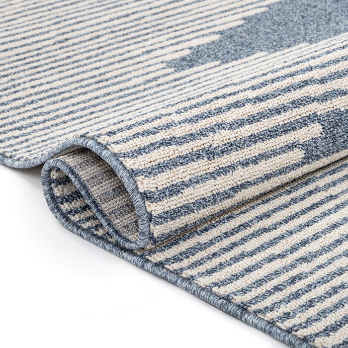 Well Woven Loop-De-Loop Zipped Denim Blue/Ivory Rug & Reviews | Wayfair ...