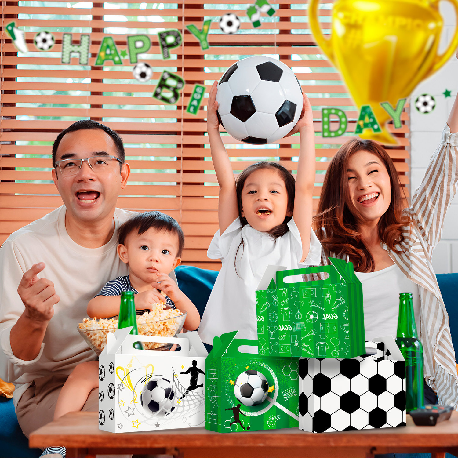 The Party Aisle™ Soccer Party Treat Boxes, 24 Pcs Soccer Goody Boxes ...