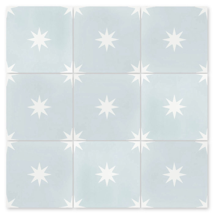 Villa Lagoon Tile 8" x 8" Straight Edge Cement Patterned Wall & Floor ...