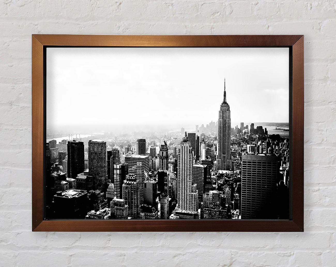 Bright Star New York Empire State Skyline B N W - Single Picture Frame ...