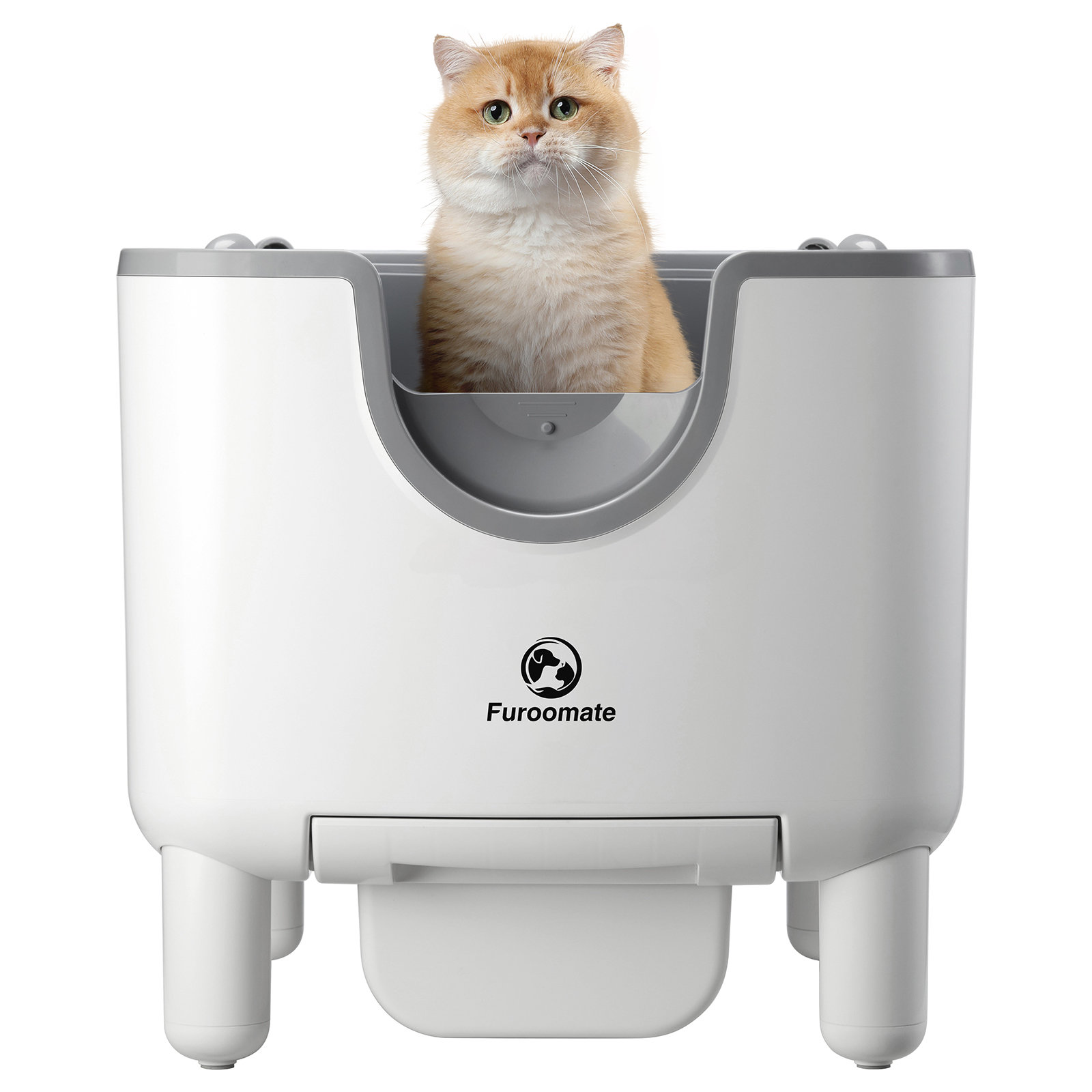Hokku Designs Furoomate Open Self Cleaning Cat Litter Box, Smart ...