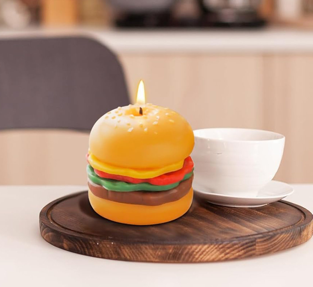 Winston Porter Burger Scented Candle with Coffee Milk Scent Cute ...