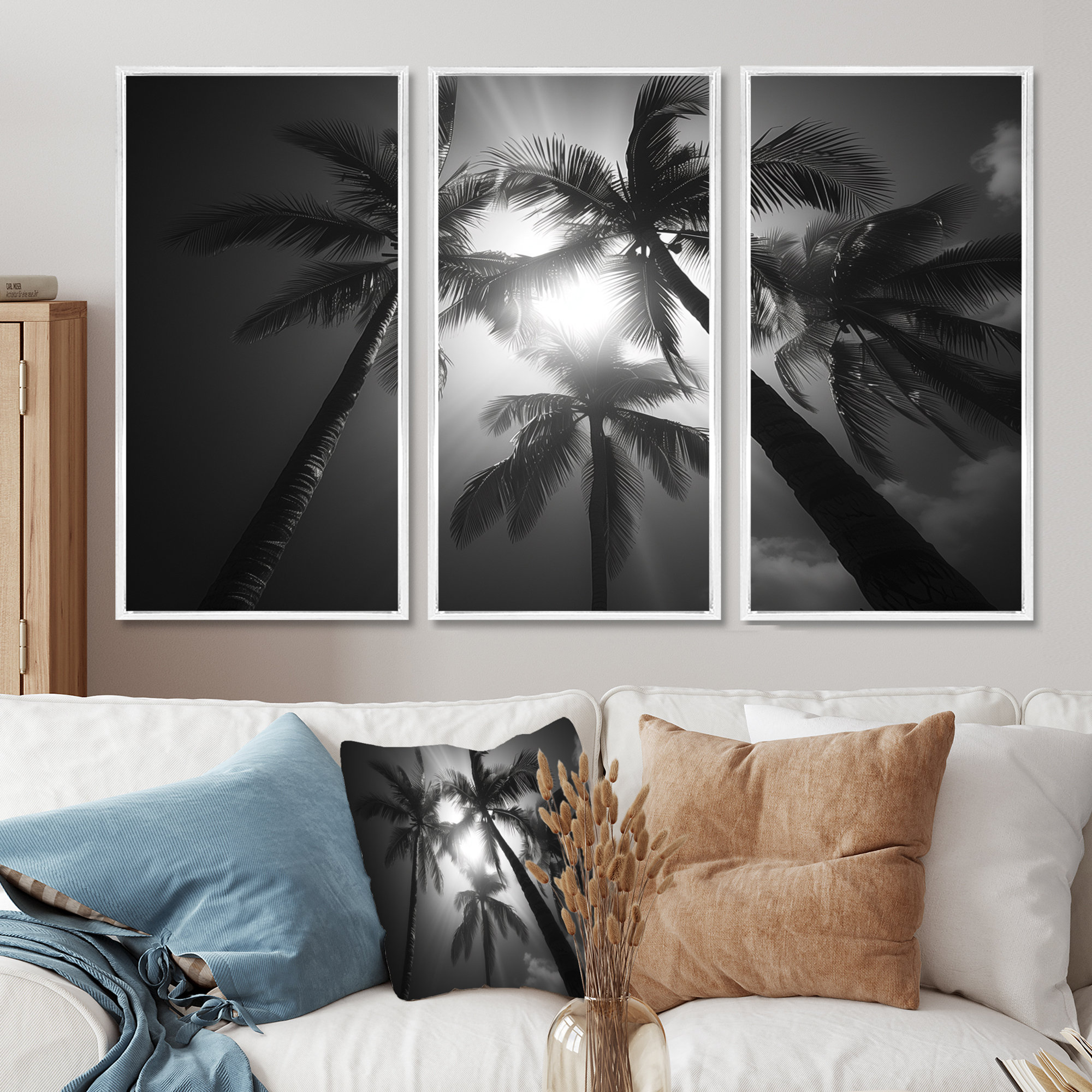 Bay Isle Home™ Monochrome Grey Palm Trees Elegant Silhouette - Palms ...