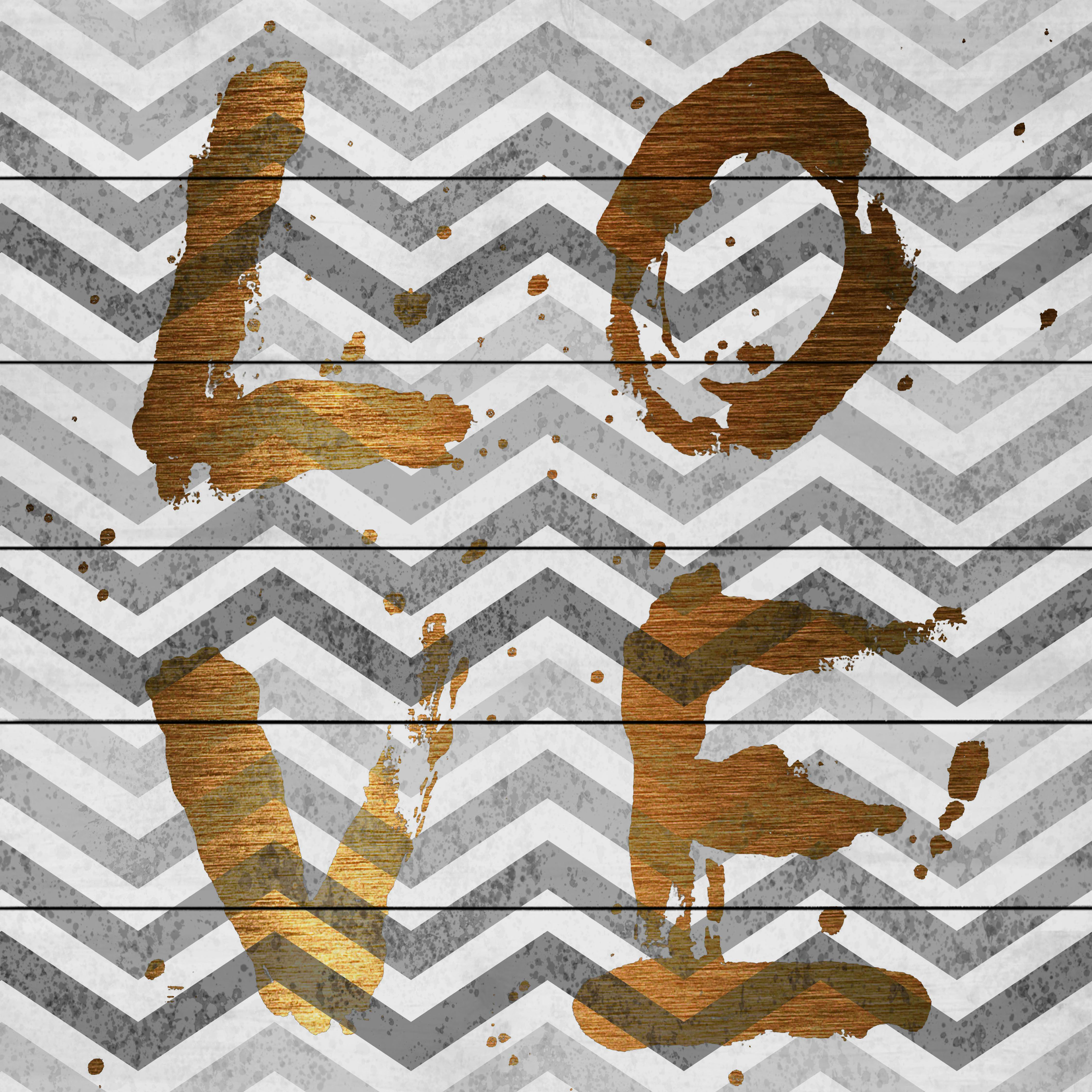 ParvezTaj Gold Love Textual Art Print on White Wood | Wayfair