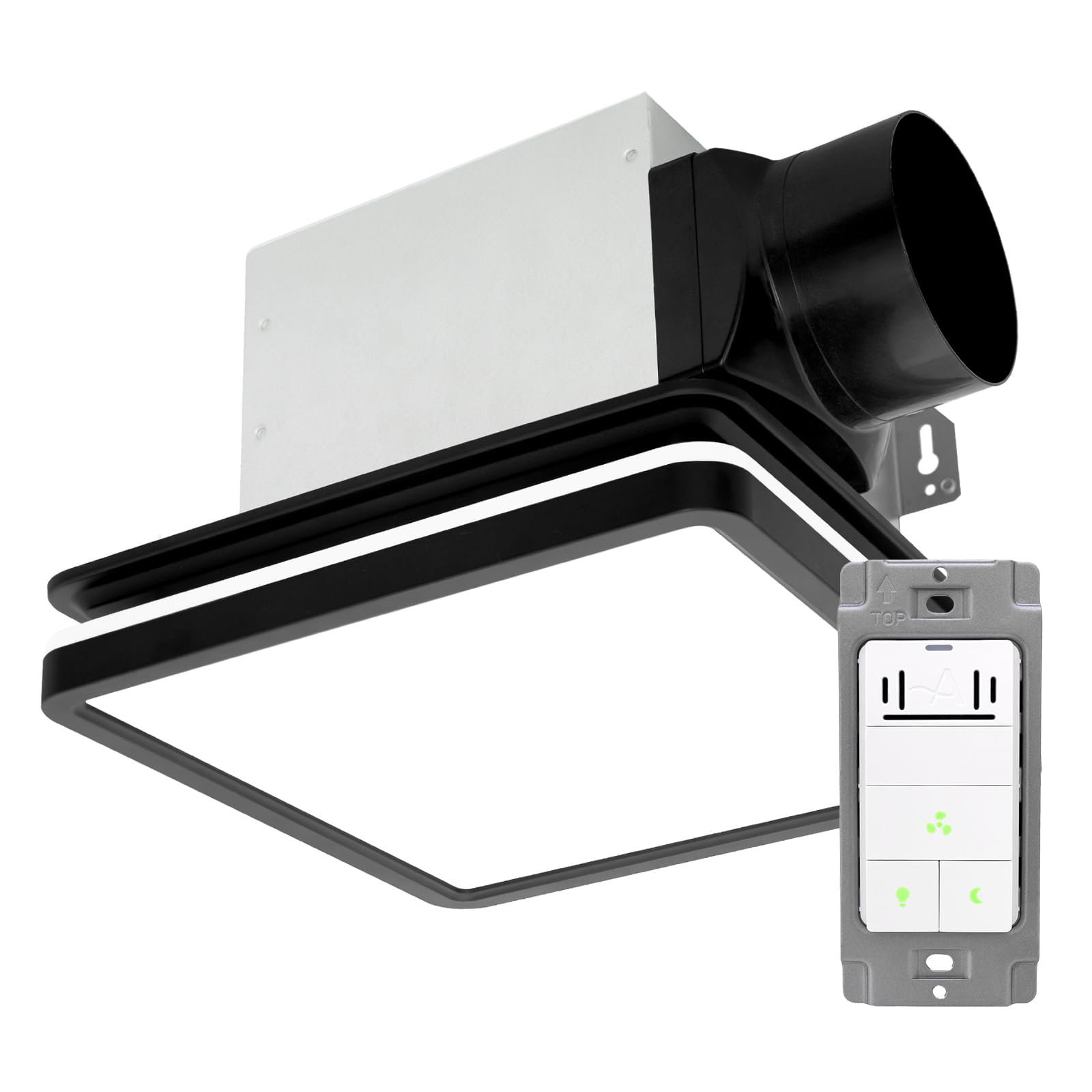 Akicon 80 CFM Bathroom Fan with LED Light with Humidity Sensor Switch ...