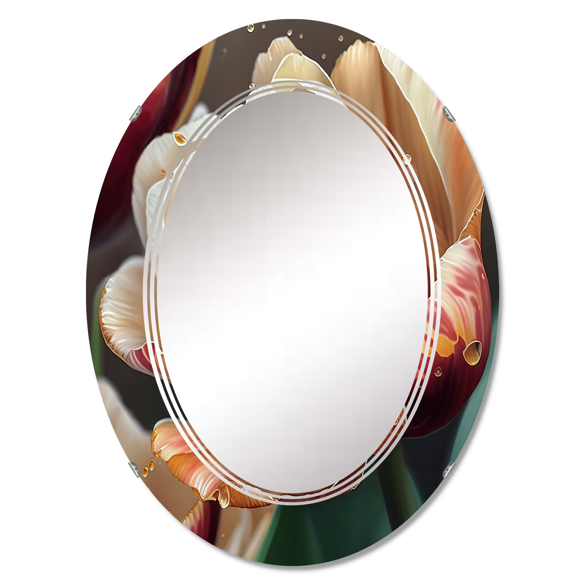 East Urban Home Olsa Tulip Flowers Watercolor - Floral Tulip Wall Mirror | Wayfair