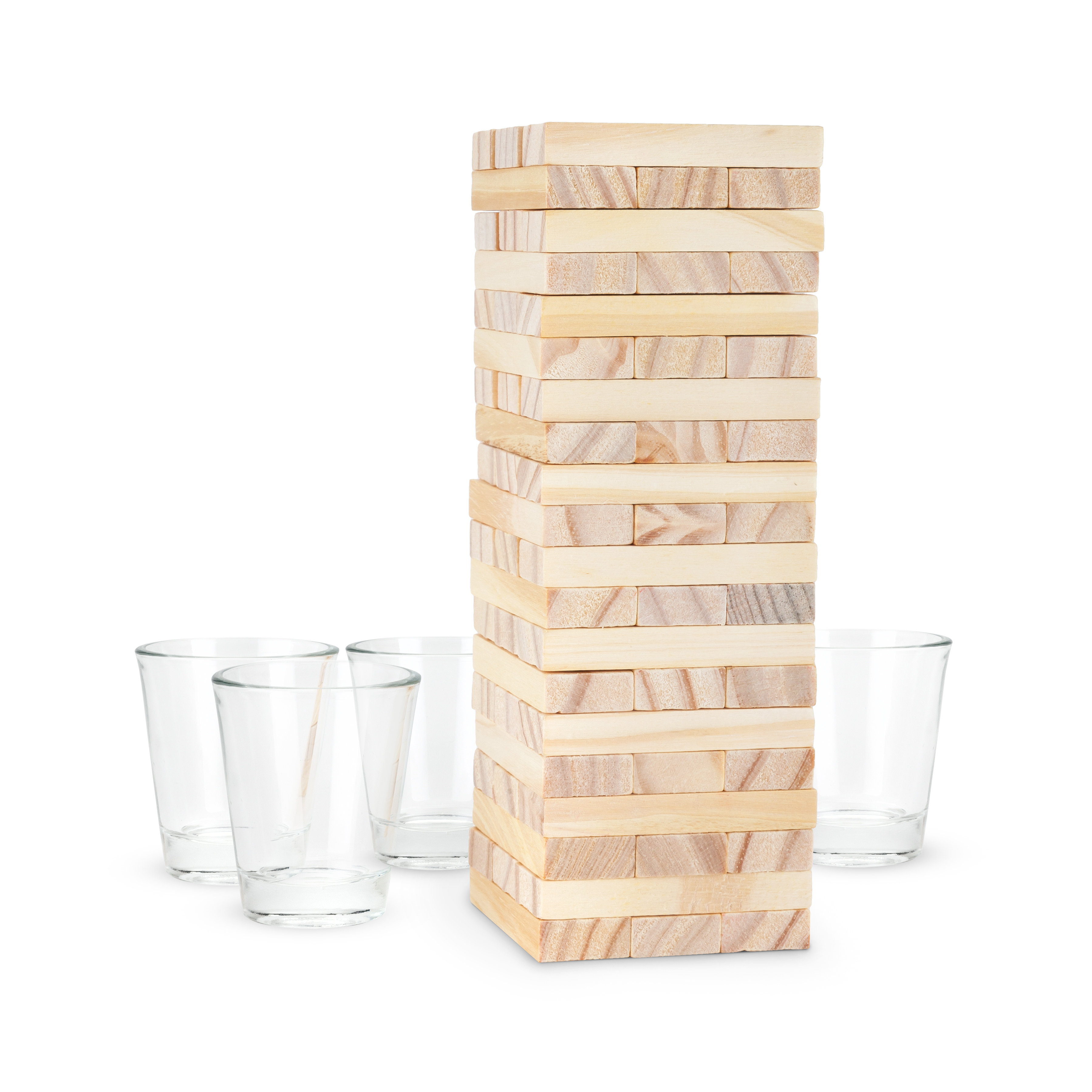 True Stack Stacking Blocks Drinking Game with Shot Glasses & Reviews ...