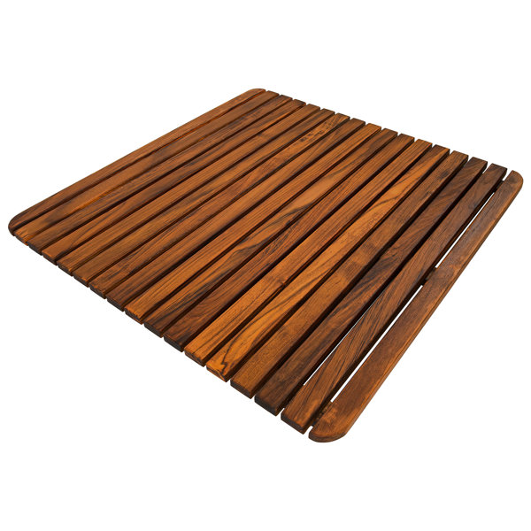 Loon Peak® Gardeis Teak & Wood Shower Mat with Non-Slip Backing | Wayfair