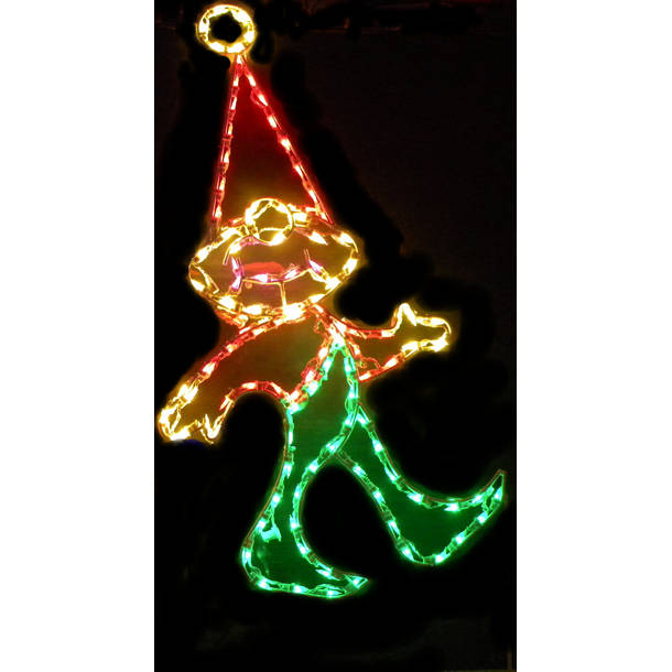 Lori's Lighted D'Lites Elf Pulling Cart of Ornaments Christmas Holiday ...