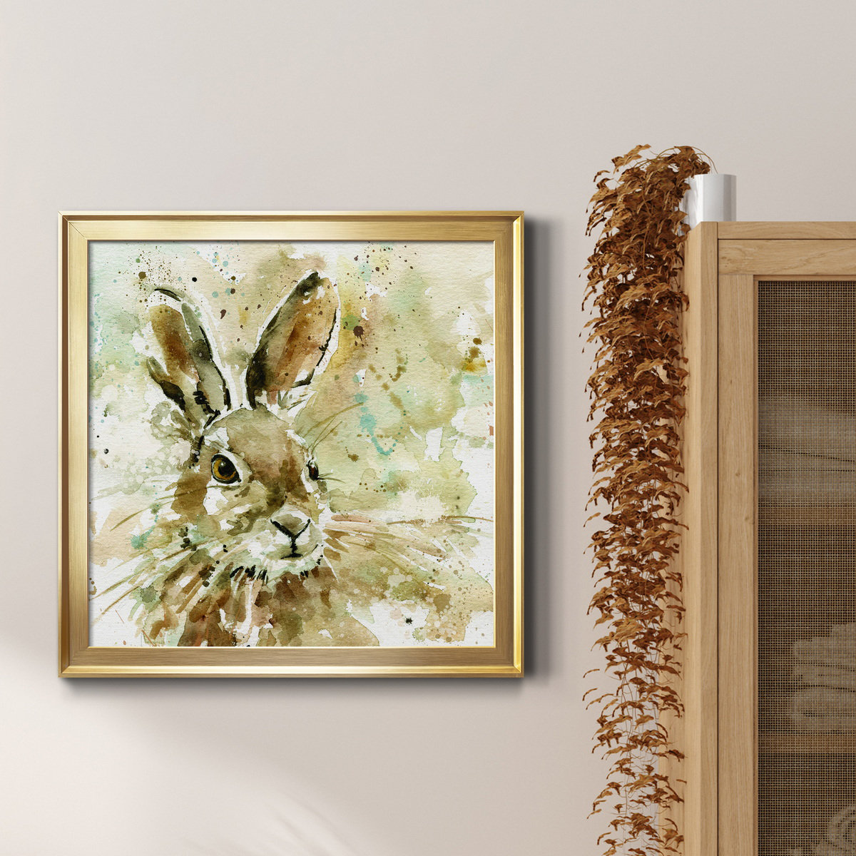Gracie Oaks Hare in Spring - Picture Frame Painting on Canvas | Wayfair