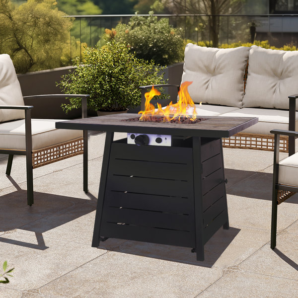 17 Stories Marcena 25'' H Liquid Propane Outdoor Outdoor Fireplace with ...