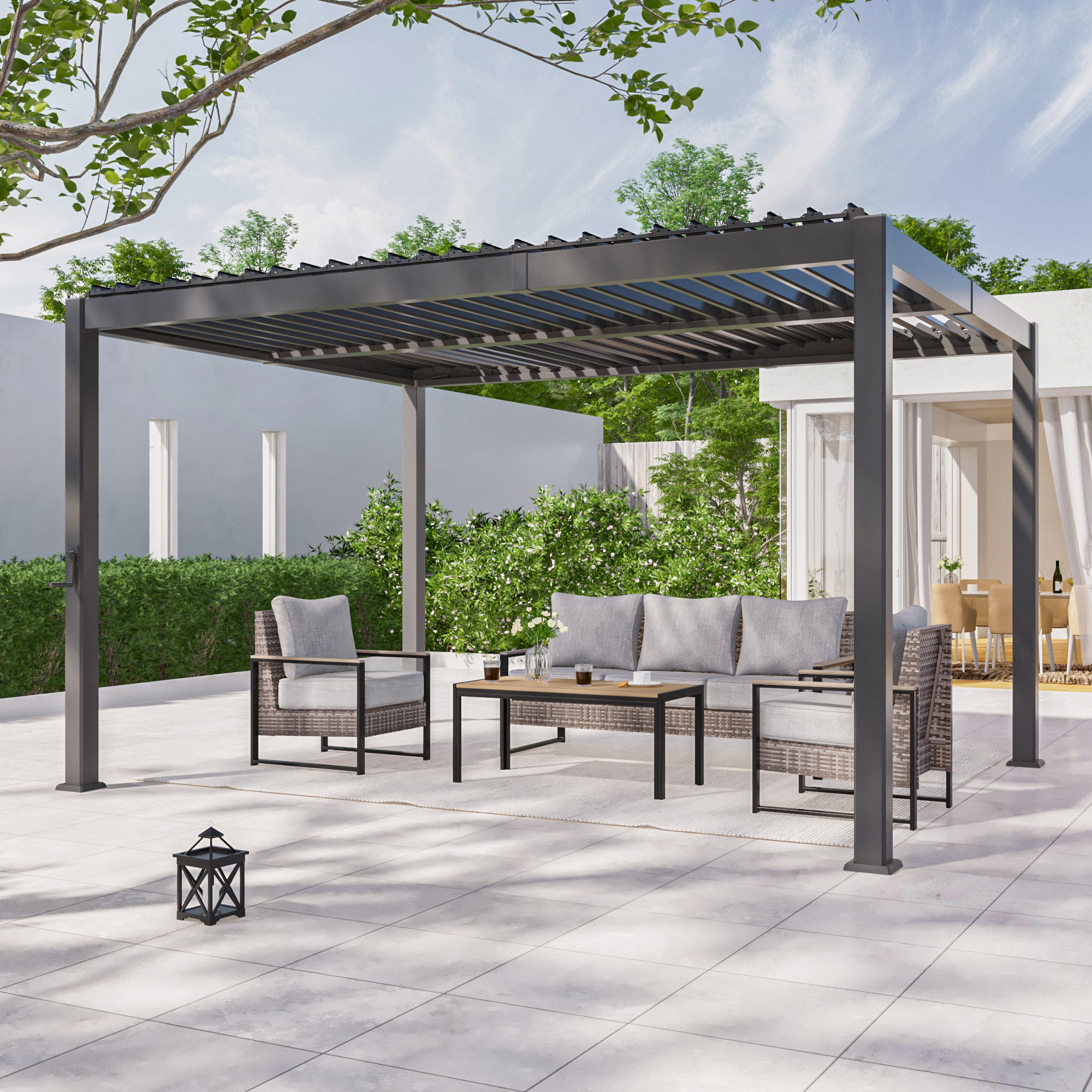 Causeway Bay Pergola à persiennes en aluminium - Wayfair Canada