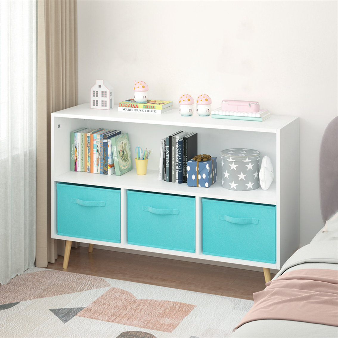 George Oliver Multi-purpose Bookshelf With 3 Cloth Drawers - Wayfair Canada