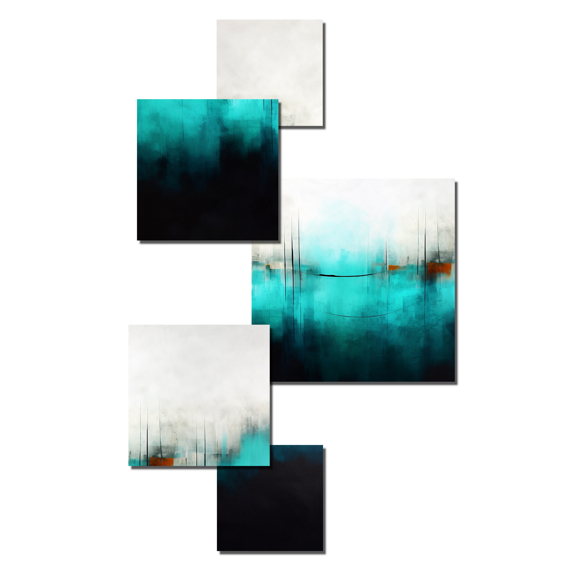 Ivy Bronx Blue And Black Ripple Abstract Medley III - Abstract Square ...