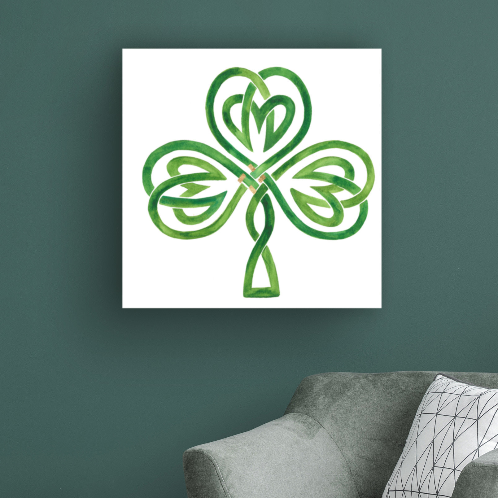 Red Barrel Studio Victoria Borges 'Gilded Shamrock III' Canvas Art ...