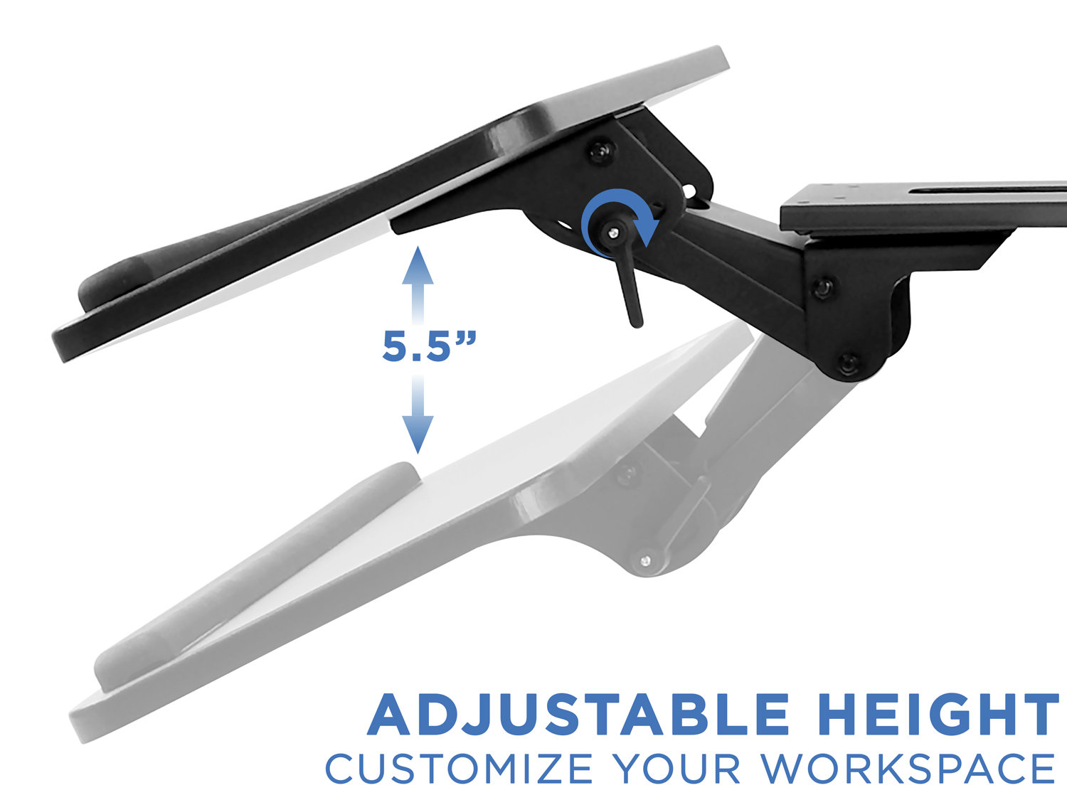 Mount-It! Height Adjustable Keyboard and Mouse Platform with Wrist Rest ...
