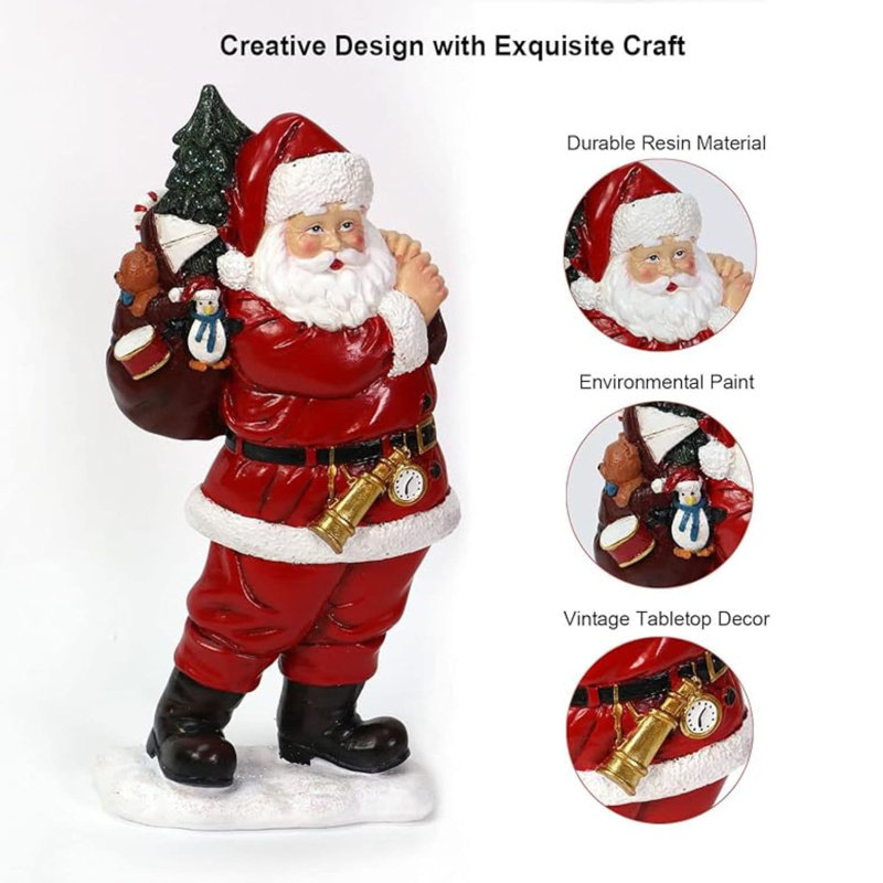 Ophelia & Co. 11-inch Resin Santa Claus Figurine/Sculpture | Wayfair