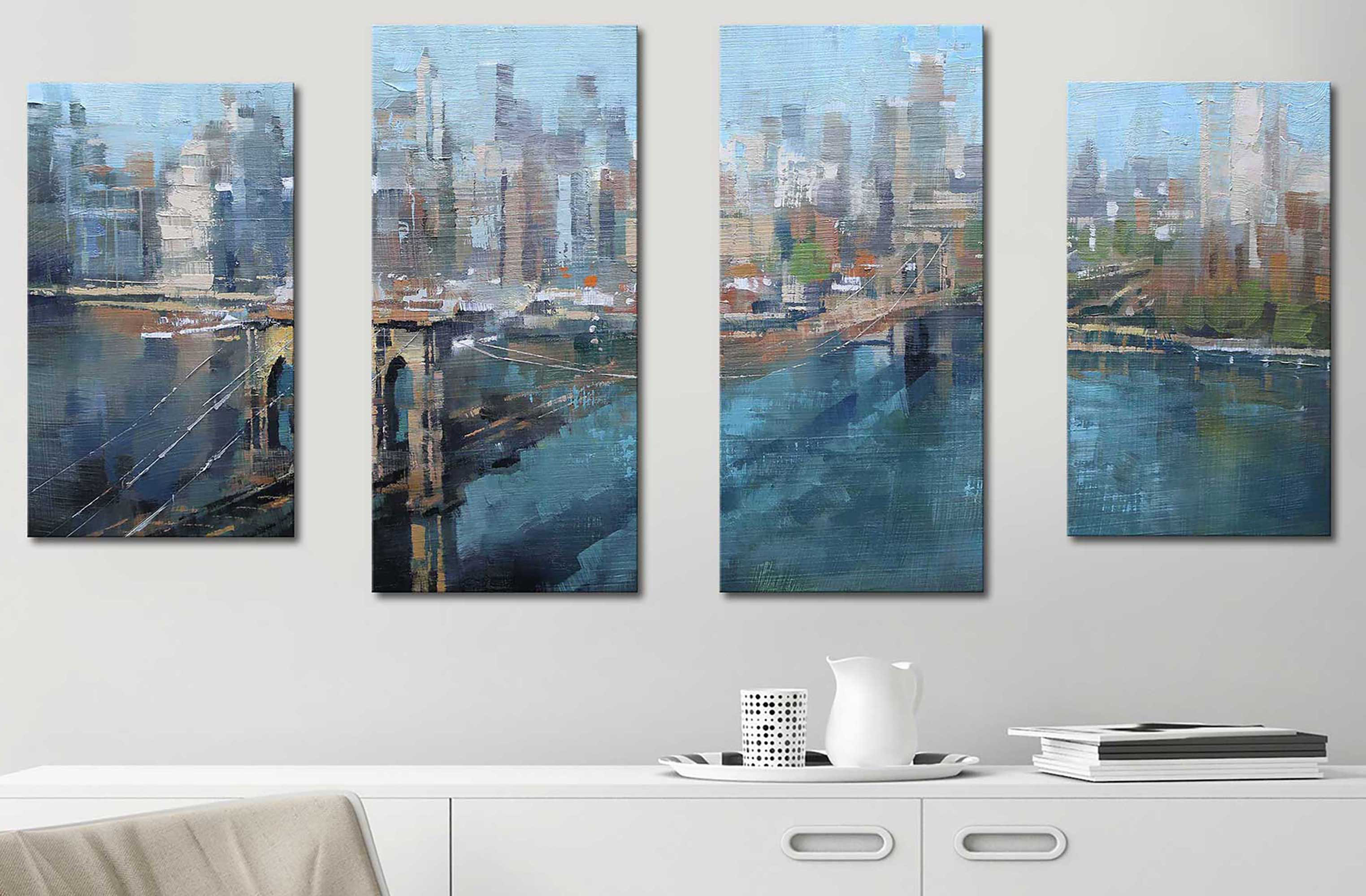 Red Barrel Studio® "Brooklyn Bridge" By Mark Lague Print On Canvas Set ...