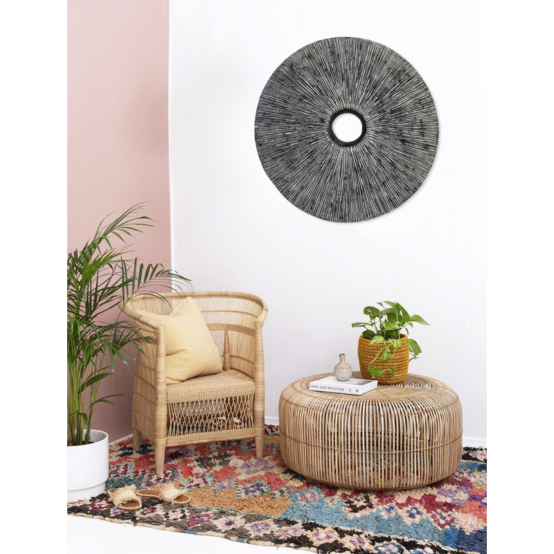 Screen Gems Sandstone Ribbed Round Wall Décor Piece | Wayfair