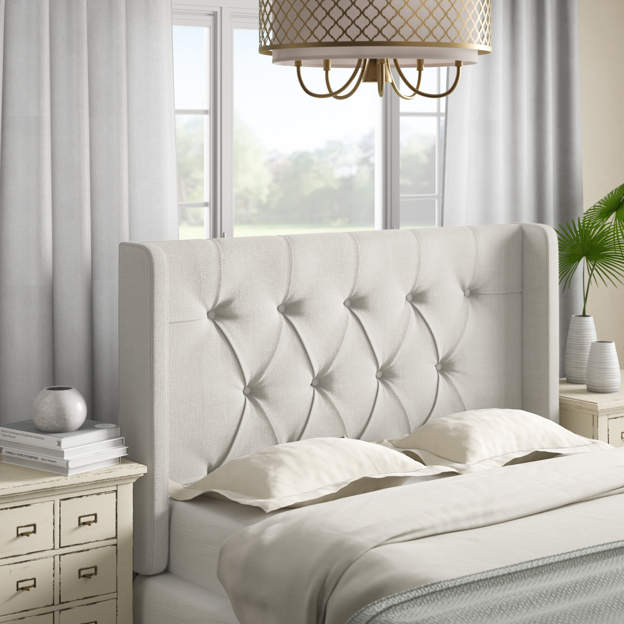 Charlton Home Eron Upholstered Wingback Headboard & Reviews - Wayfair ...