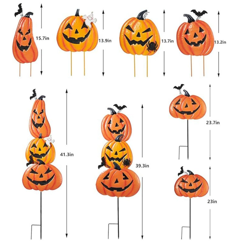 The Holiday Aisle® 2 Pack Stacked Metal Pumpkins | Wayfair
